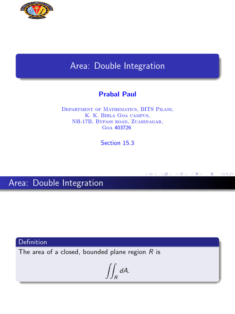 Lec 30 - Area by Double Integration | PDF | Mathematics | Mathematical ...