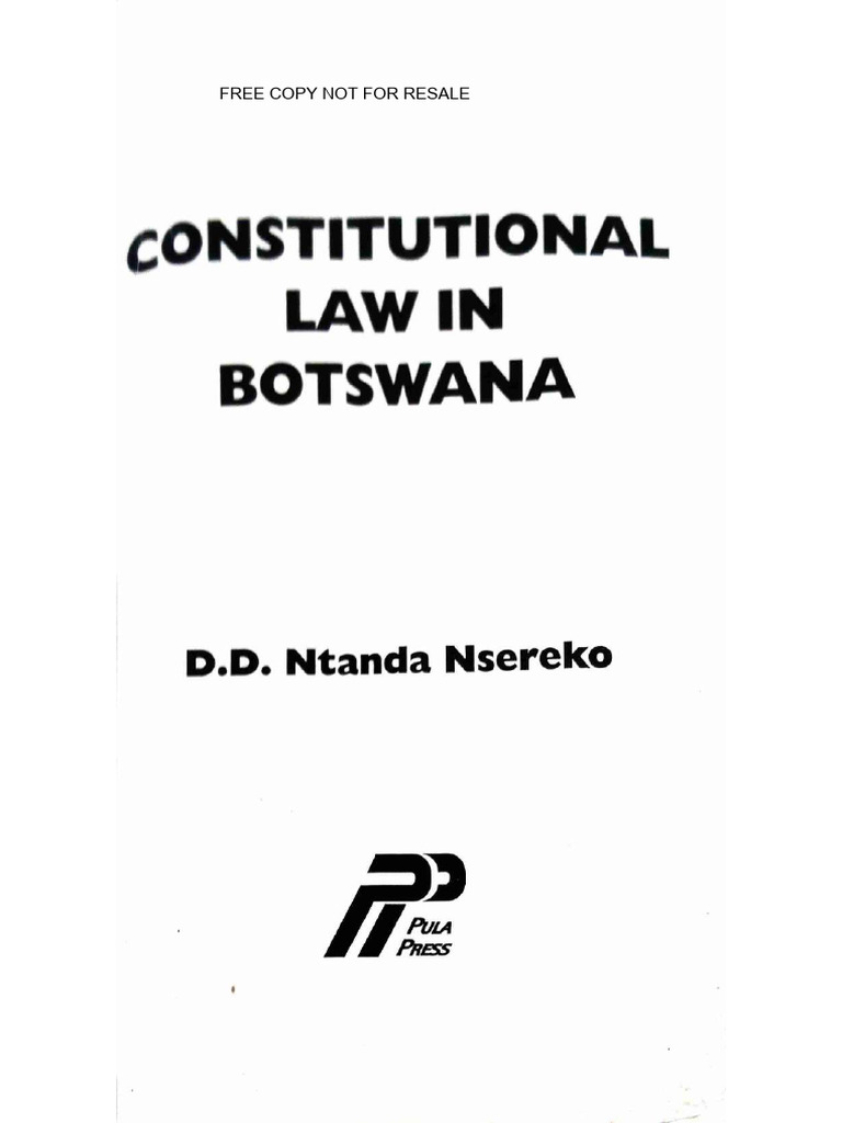 Constitutional Law in Botswana D.D Ntanda Nsereko | PDF