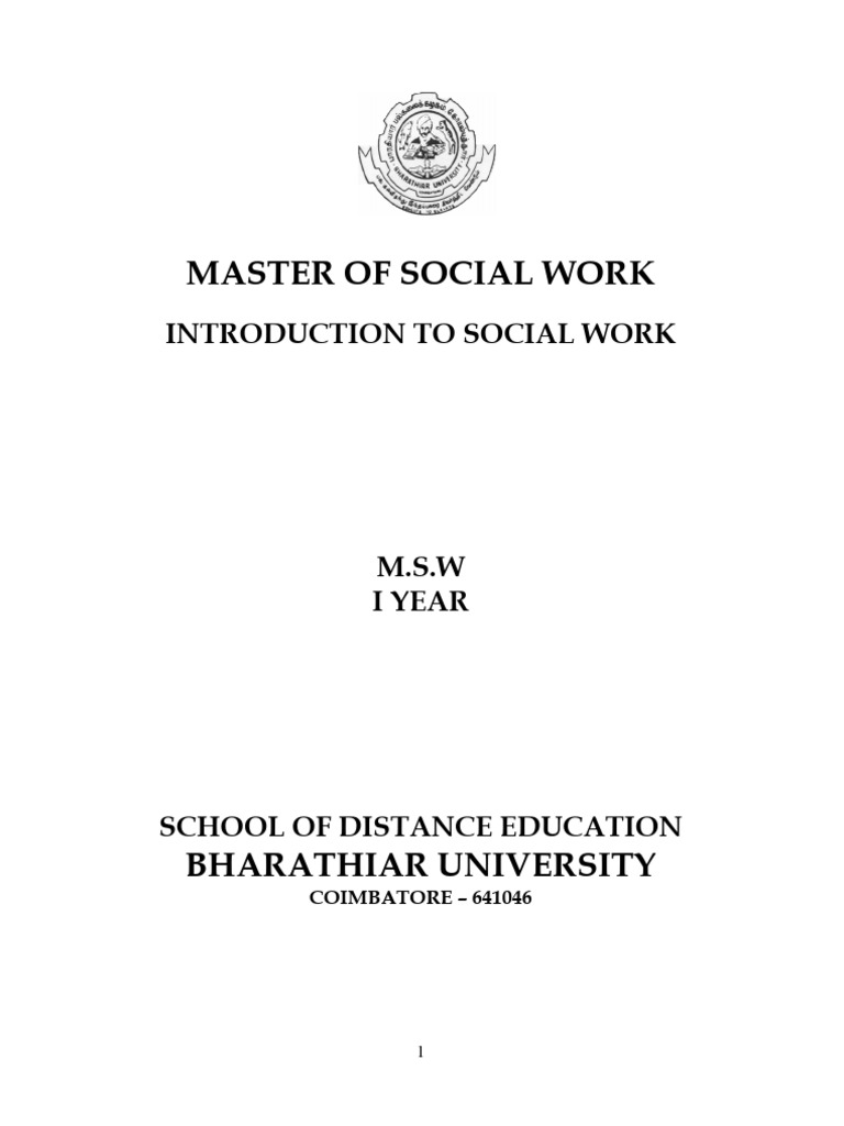 MSW Syllabus: Intro to Social Work | PDF | Social Work | Welfare