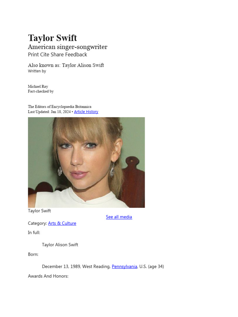 Taylor Swift | PDF