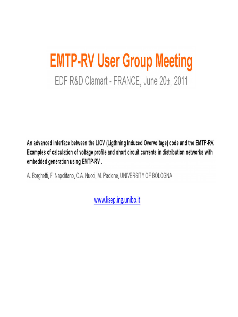 Interface Between The Liov and EMTP-RV Borghetti | PDF