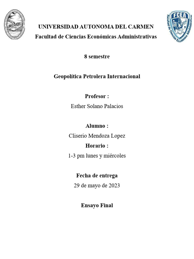 Ensayo GPI - Cliserio Mendoza | PDF | México