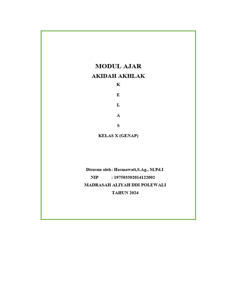 Modul Ajar Akidah | PDF