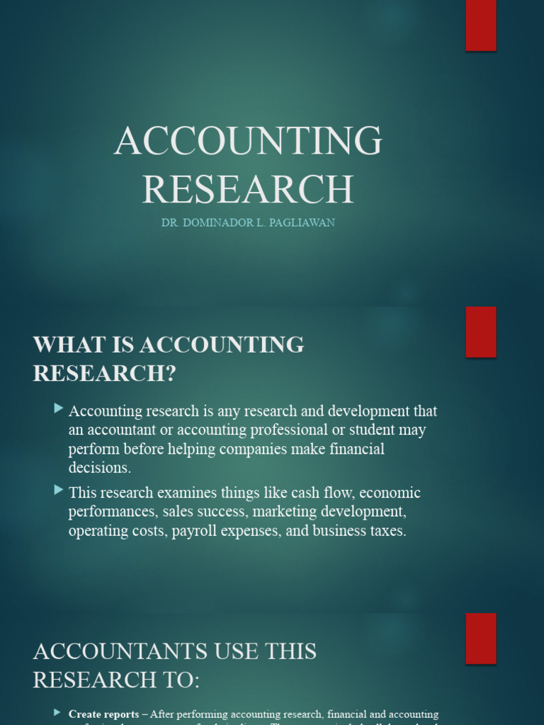 Accounting Research | PDF