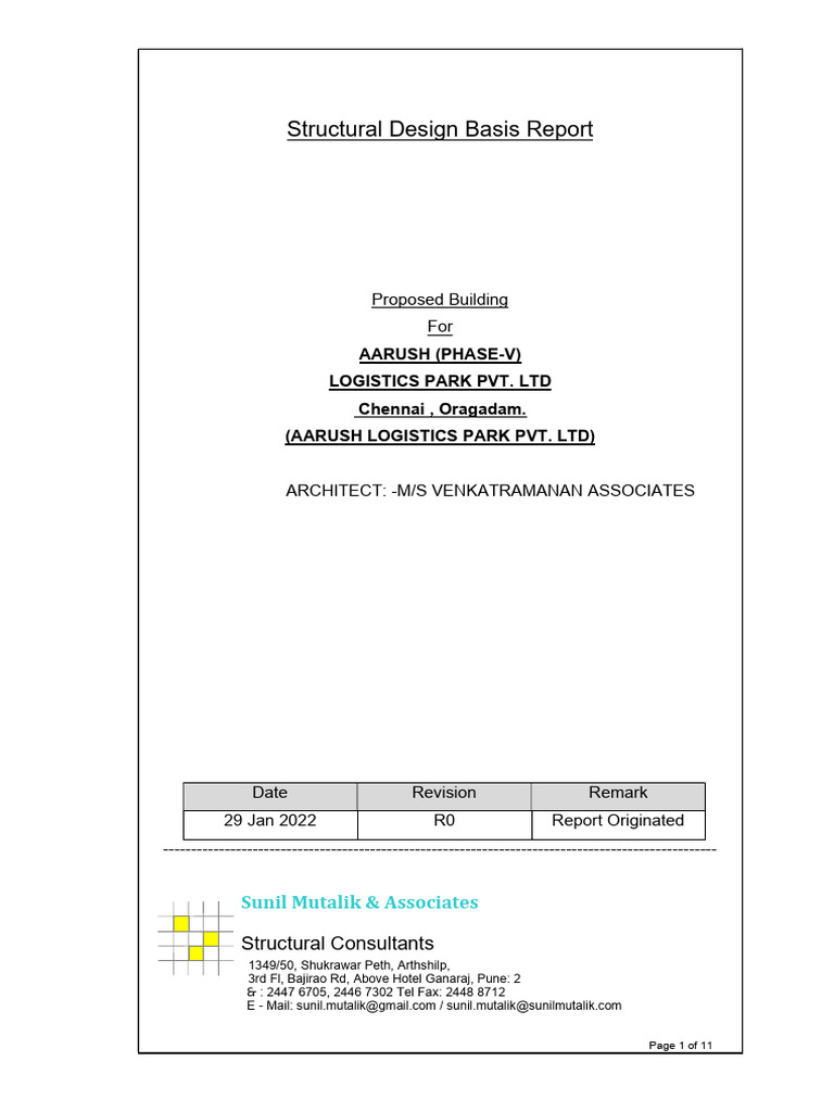 Design Base Report - A5 | PDF | Structural Analysis | Structural Load