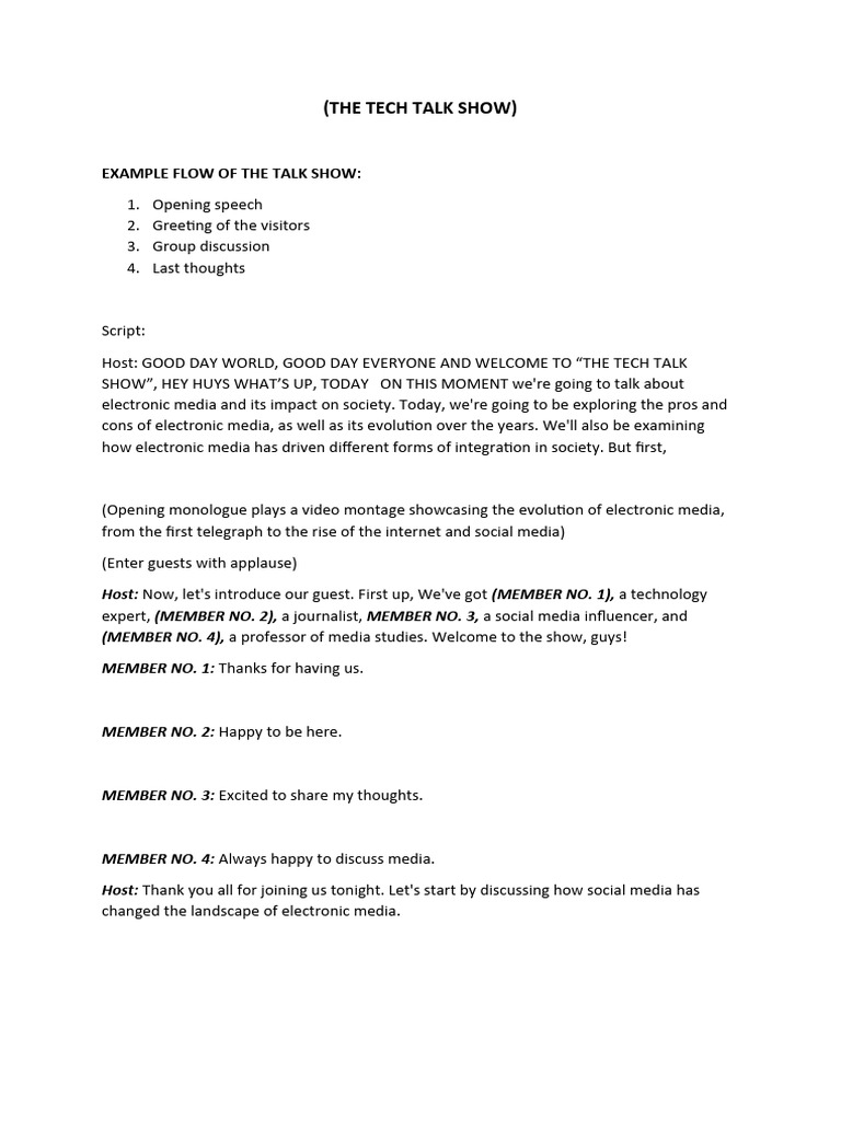 The Tech Talk Show | PDF | Mass Media | Social Media