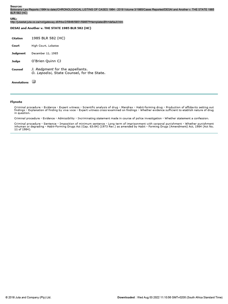 DESAI and Another v. THE STATE 1985 BLR 582 (HC) | PDF | Mandatory ...