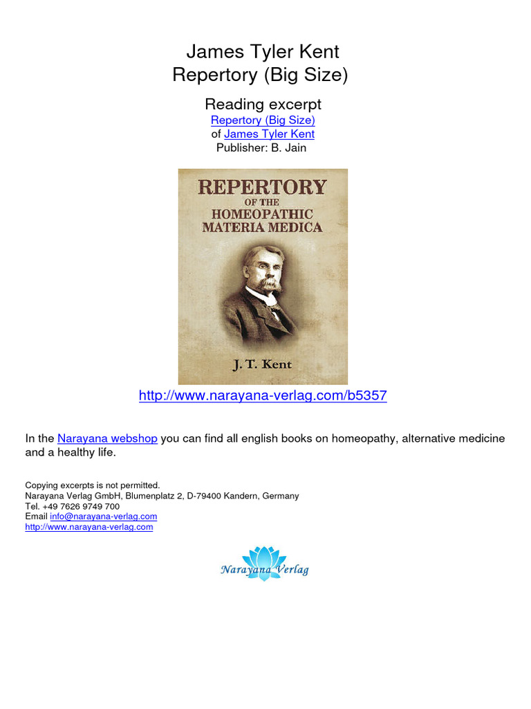 Repertory Big Size James Tyler Kent.05357 - 1 | PDF | Genitourinary System | Urology