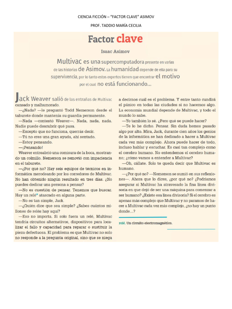 2 Factor Clave Asimov Teoria y Actis | PDF