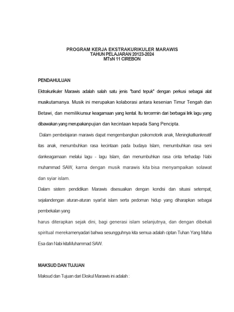 Program Kerja Ekstrakurikuler | PDF Program Kerja Ekstrakurikuler | PDF