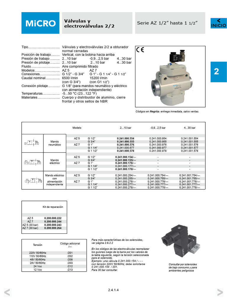 Guía Técnica de Válvulas AZ | PDF | Neumática | Tecnología energética