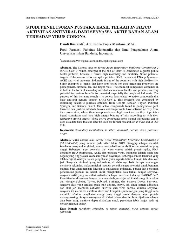 4726-Article Text-8036-1-10-20220919 | PDF | Antiviral Drug | Life Sciences