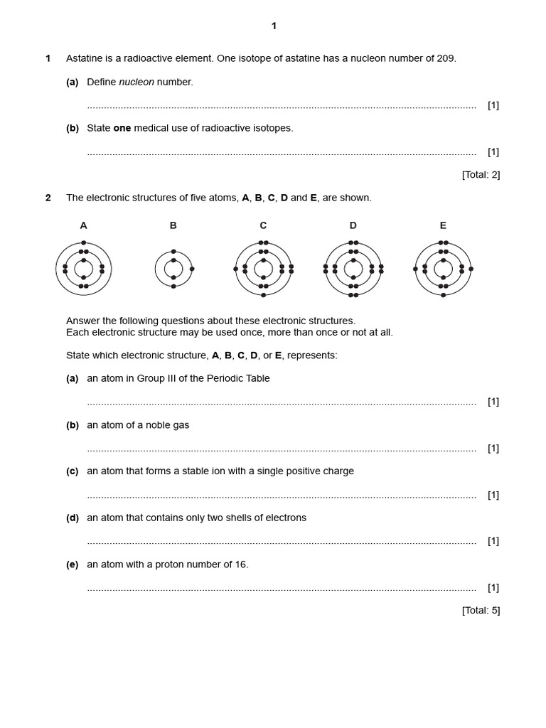 My Test | PDF | Atoms | Isotope