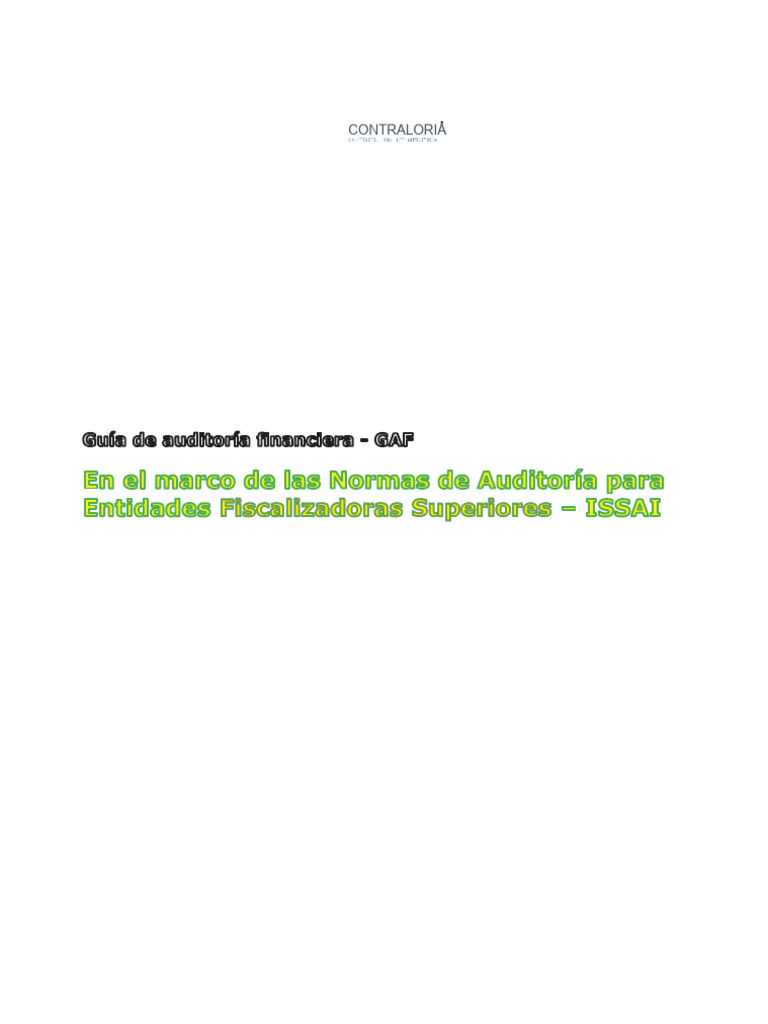 Guía de Auditoría Financiera | PDF | Auditoría | Contralor