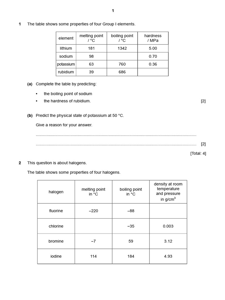 Periodic Table Worksheet | PDF