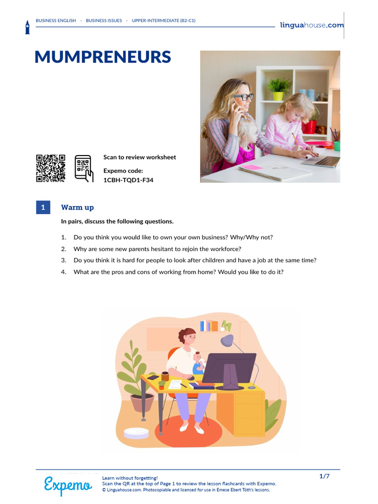 Mumpreneurs British English Teacher | PDF | Vocabulary | Flashcard