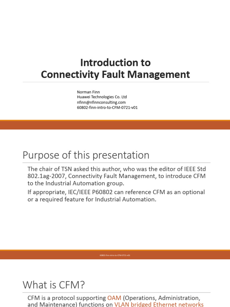 Finn Intro To CFM 0721 v01 | PDF | Computer Network | Ethernet