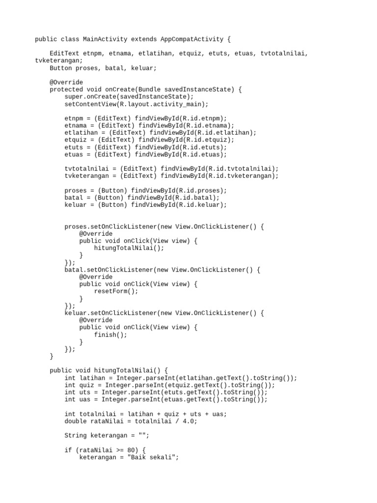 Public Class MainActivity Extends A | PDF | Software Engineering | Computer Programming