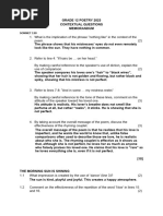 Grade 12 English HL Poetry Text With Notes - Revised 2024 | PDF | Poetry