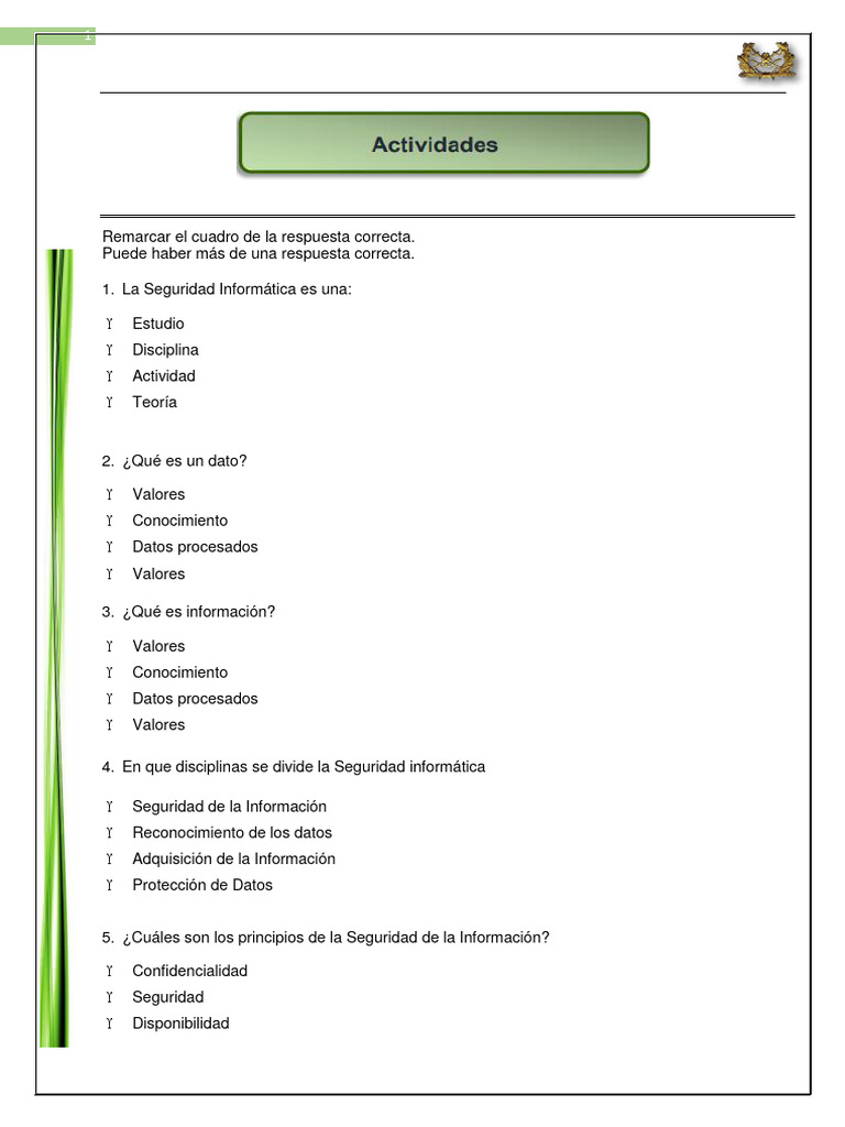 Clase 1 CTIVIDADES ALF DIG | PDF | Seguridad de información | Autenticación