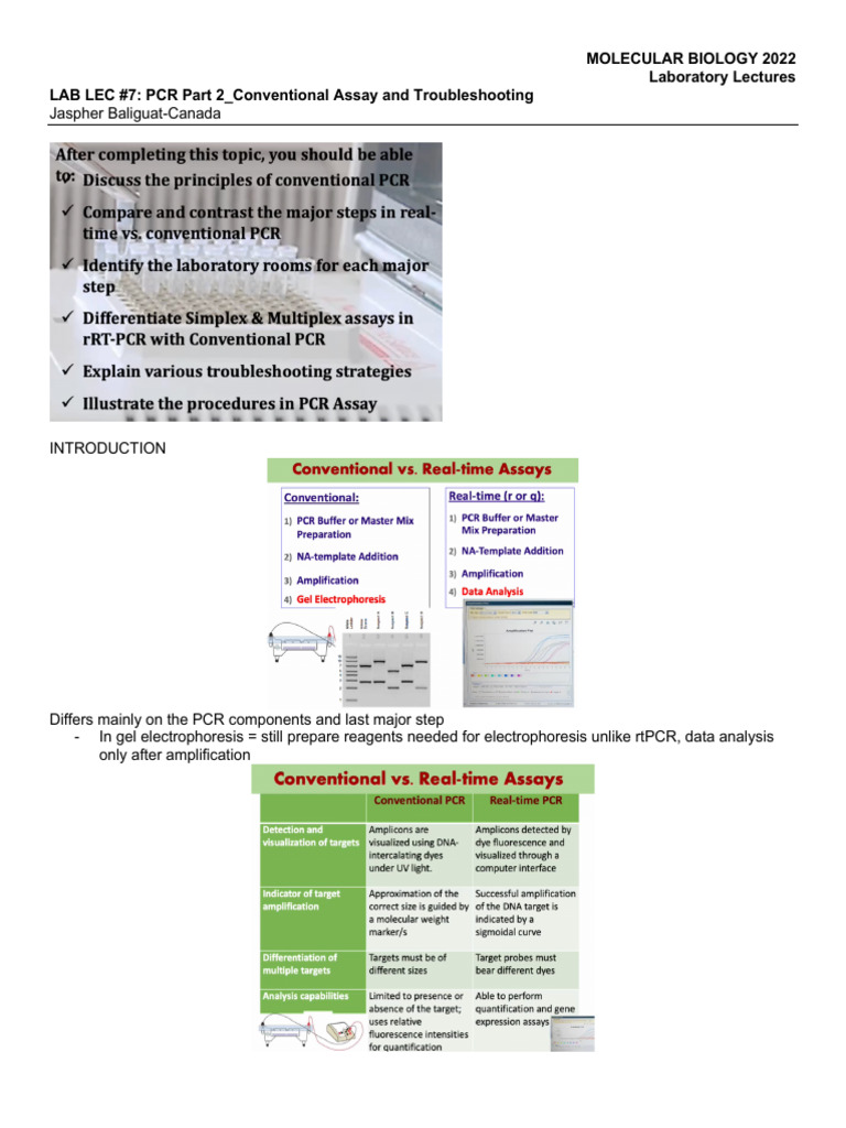 (Pg.21) Dirty Notes!!!-Molbio Lablec#7 PCR | PDF | Polymerase Chain ...