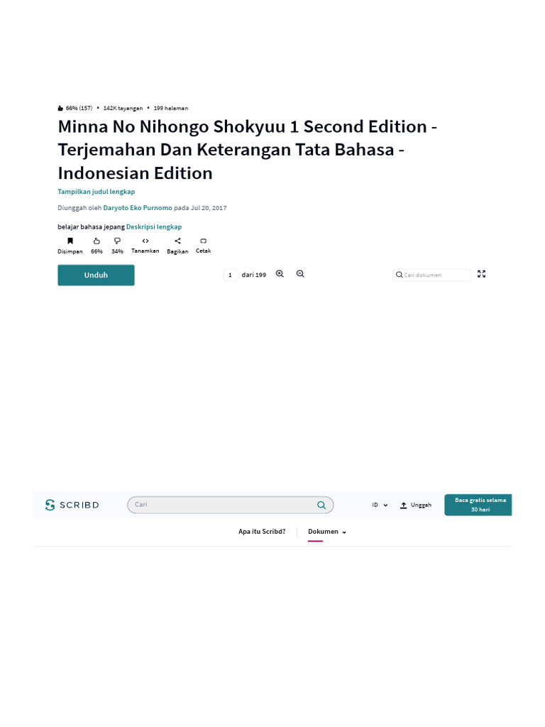 Minna No Nihongo Shokyuu 1 Second Edition - Terjemahan Dan Keterangan Tata Bahasa - Indonesian ...