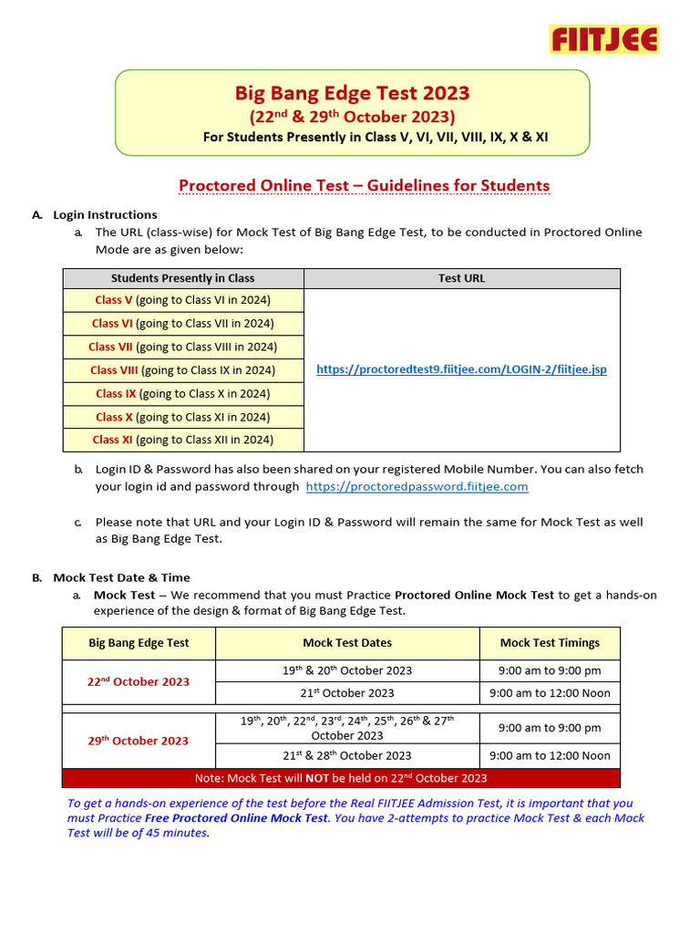 Big Bang Edge Test 2023 Guidelines | PDF | Wi Fi | Computer Architecture