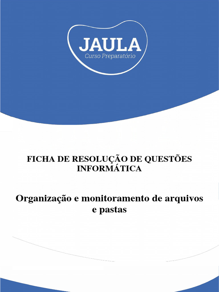 Ficha - Organização e Manipulação de Arquivos e Pastas - 23-11 | PDF ...