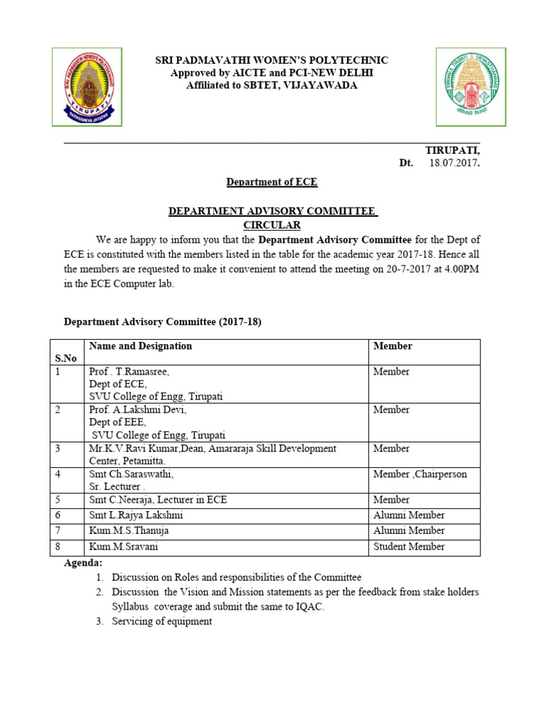 Dac Meetings 2017 18 Pdf