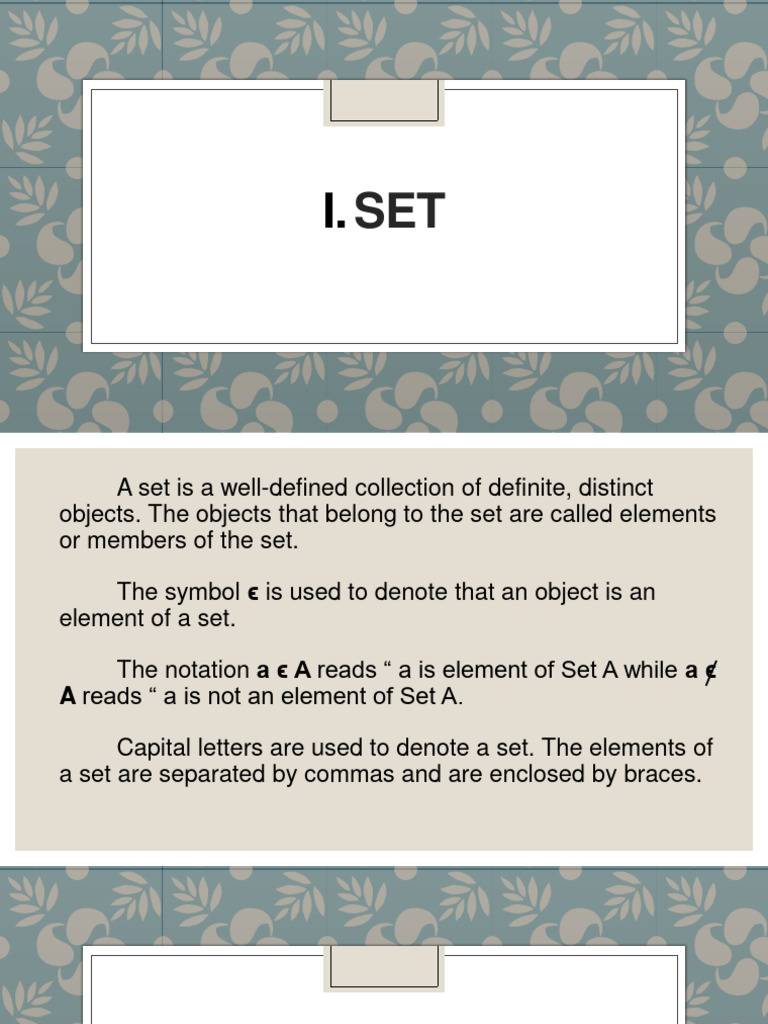 Sets 1 | PDF | Subset | Set (Mathematics)