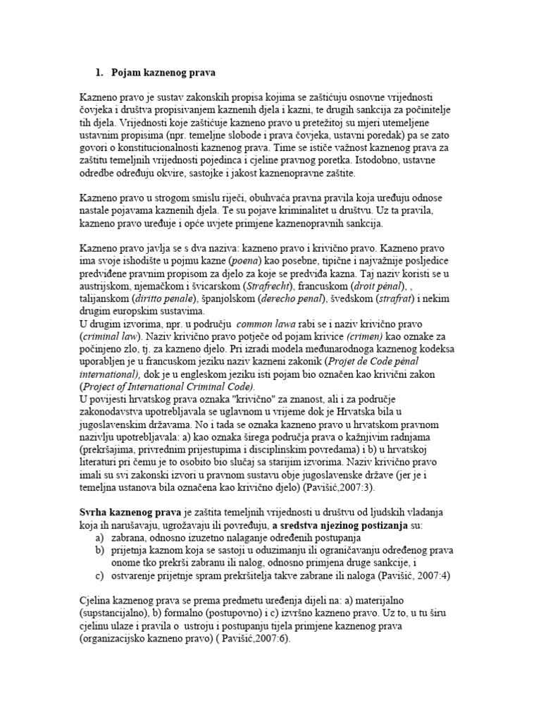 Pojam Kaznenog Prava | PDF