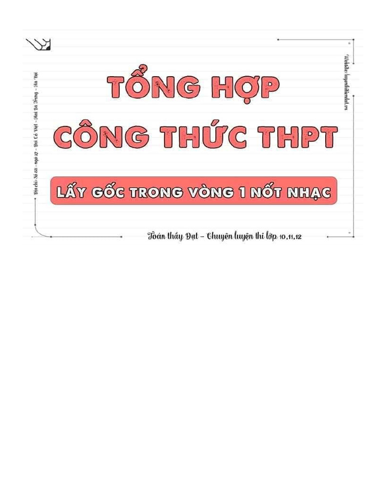 T NG H P Công TH C Toán THPT | PDF