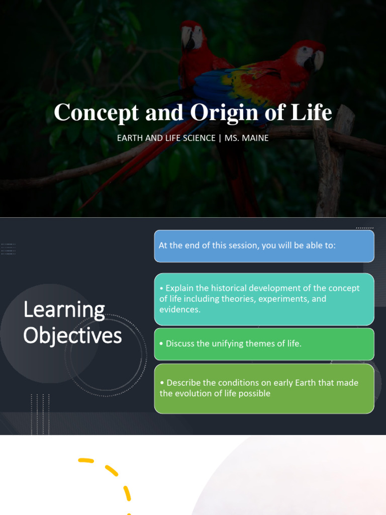Els - Q2 - L1 3 Origin of Life Unifying Themes Cell | PDF | Cell ...