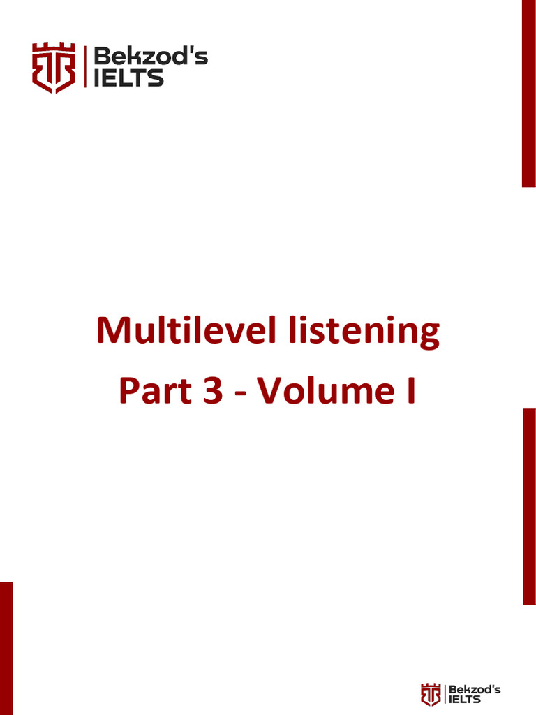 Multilevel Listening - Part 3 - Volume I | PDF