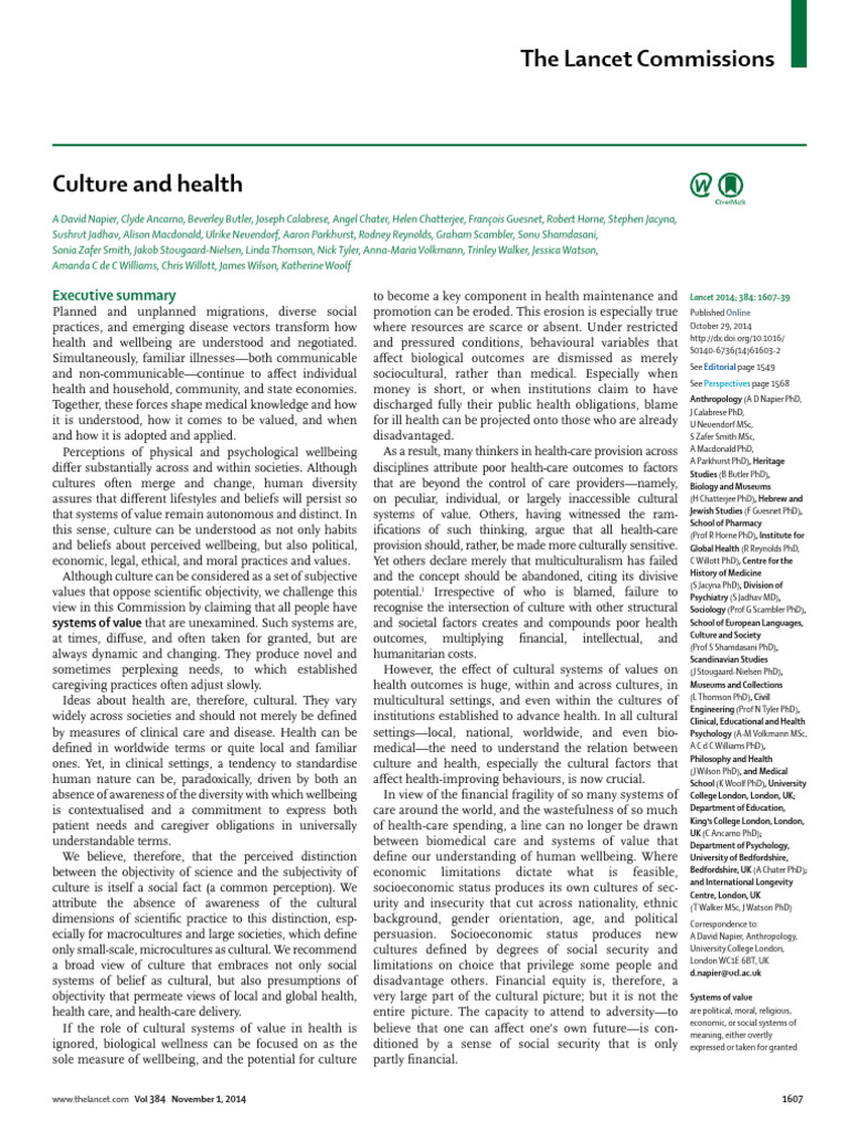 Culture and Health | PDF | Anthropology | Knowledge