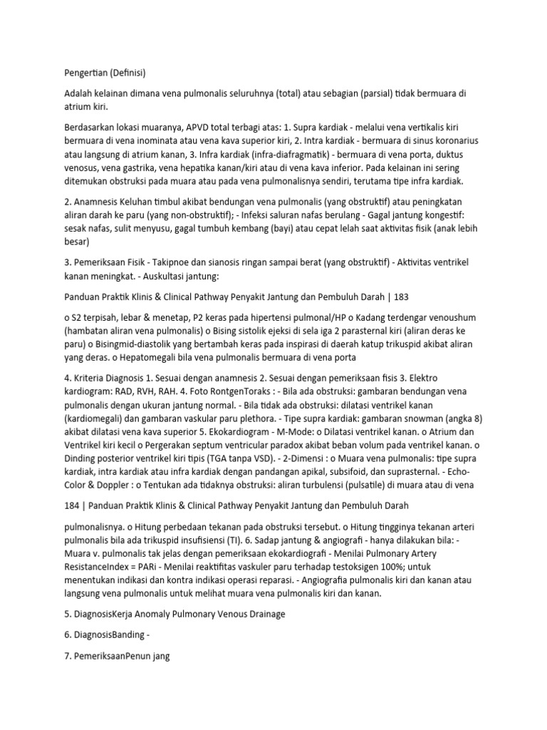Anomaly Pulmonary Venous Drainage (Apvd) ( | PDF | Pengembangan Diri ...