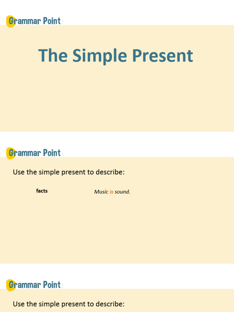 1 1 Simple Present 1666986995 | PDF | Linguistics | Grammar