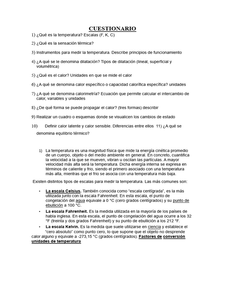 Calor | PDF | Calor | Temperatura