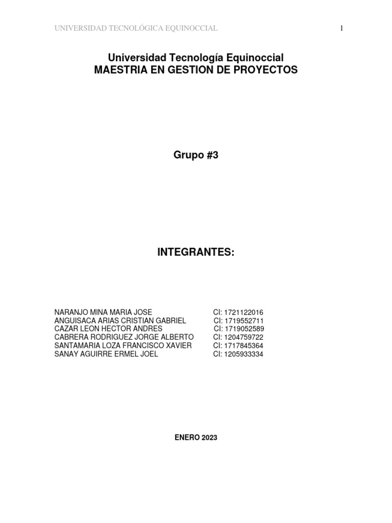 Características de Un Líder de Proyectos - TRABAJO GRUPAL | PDF
