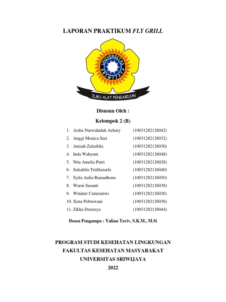 Kelompok 2B - Laporan Praktikum Fly Grill Entomologi Kesling-1 | PDF