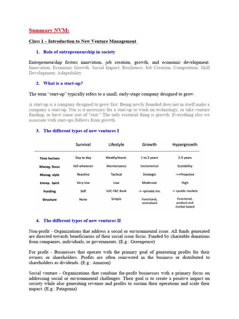 Summary New Venture Management | PDF | Venture Capital | Corporate Finance