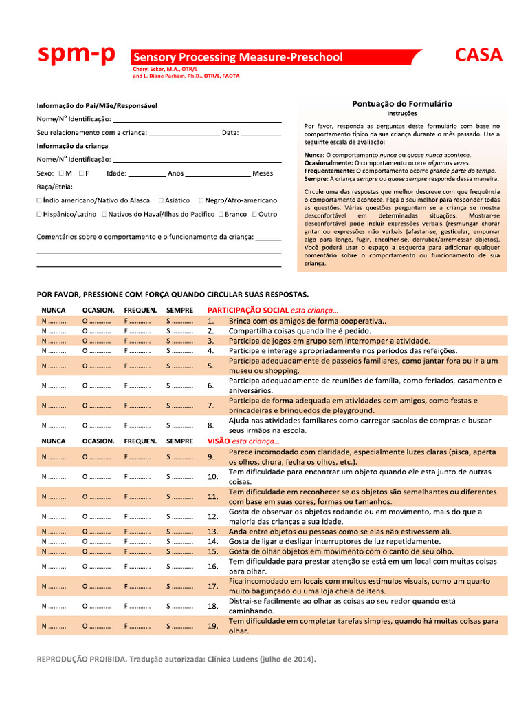 SPM 3 A 5 Anos | PDF