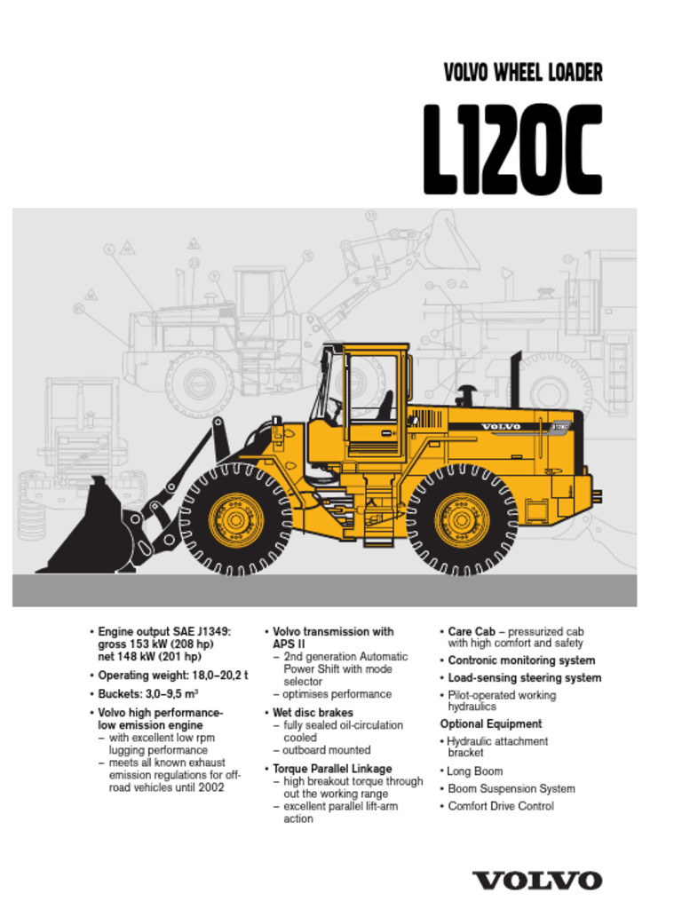 Volvo Wheel Loader: Steering System Hydraulic System Standard Equipment ...