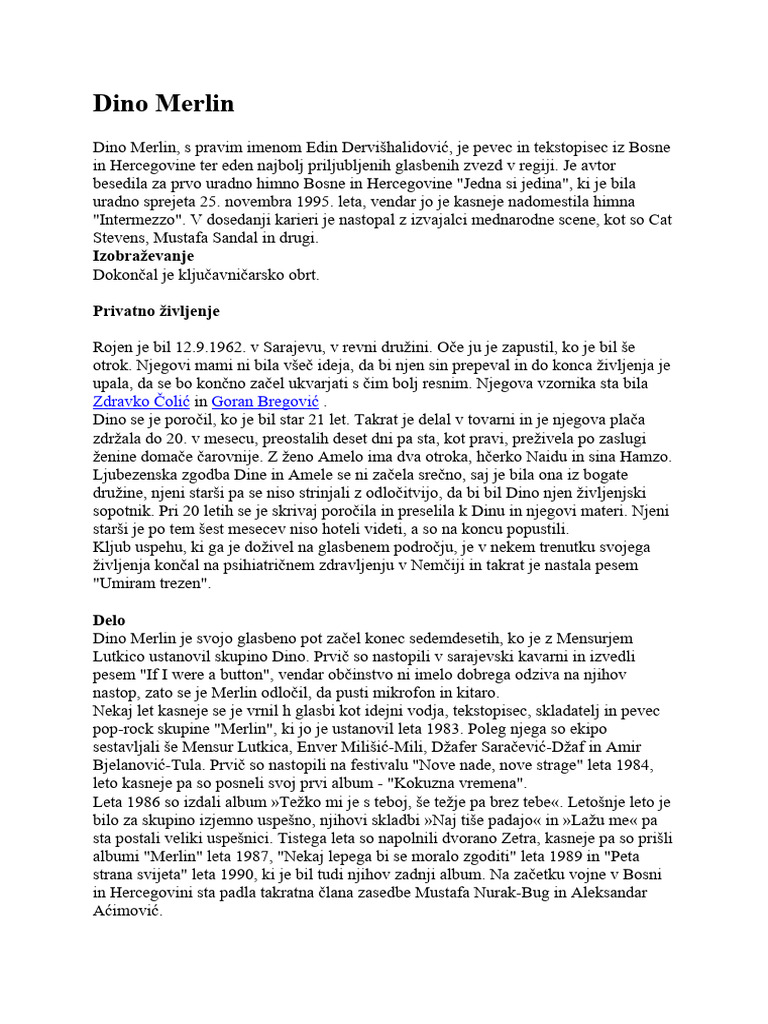 Dino Merlin | PDF