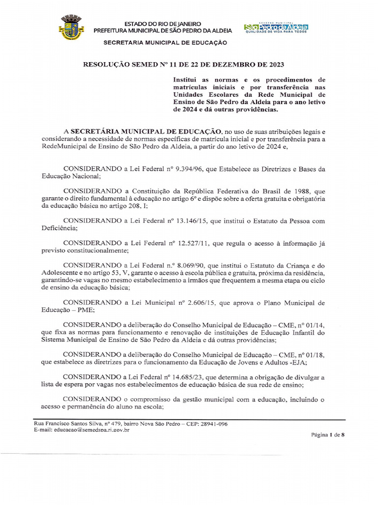 Resolucoes Semed - 011 - 2023 - 0000001 | PDF