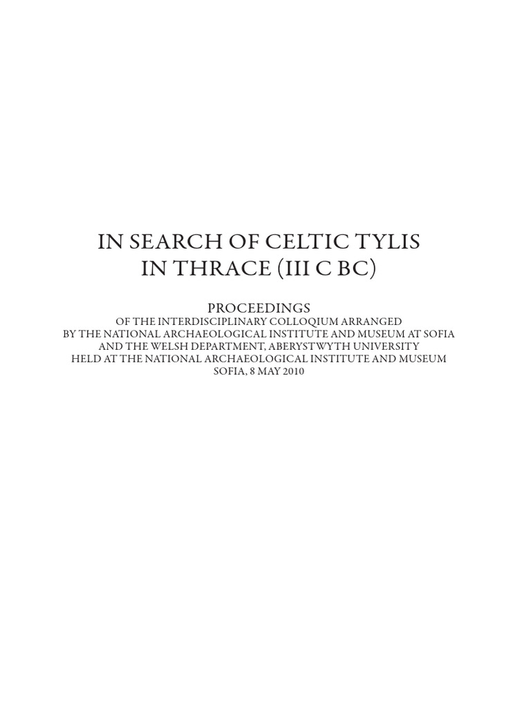 In Search of Celtic Tylis in Thrace III | PDF | Celts | Celtic Britons
