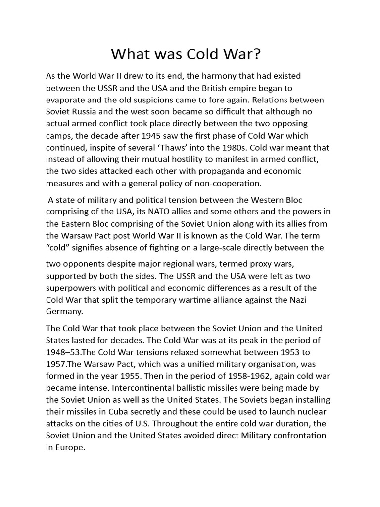 Cold War Project by Chirayu Piurohit9828 | PDF | Cold War | Soviet Union