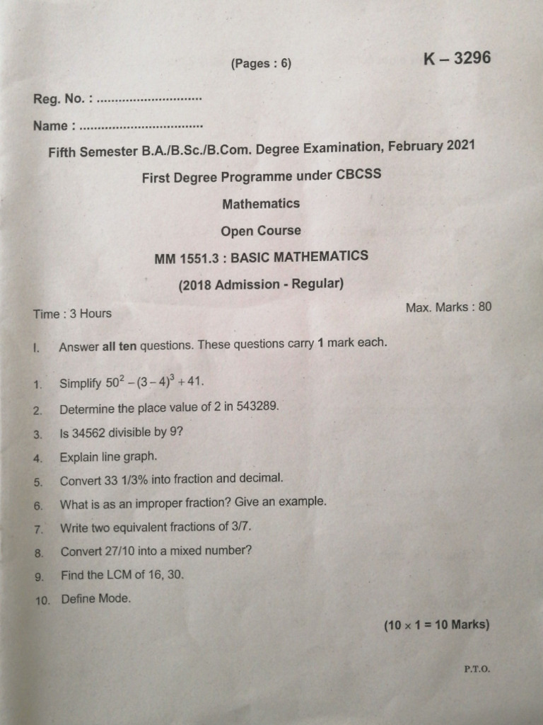 Maths Open Course-1 | PDF | Mathematics | Arithmetic