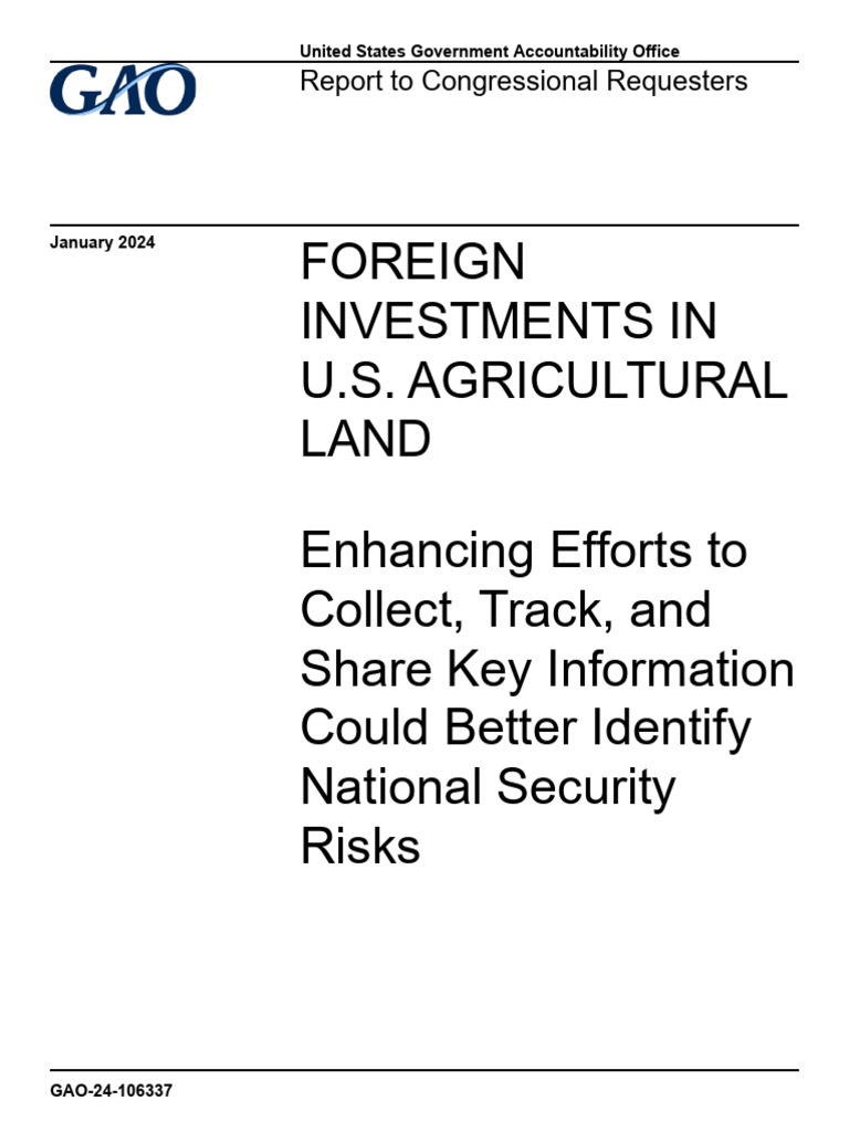 Gao Foreign Investment Report | PDF | United States Department Of ...