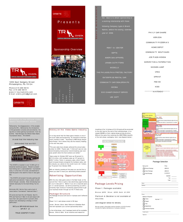 TR SB Proposal | PDF | Video Games | Visa Inc.